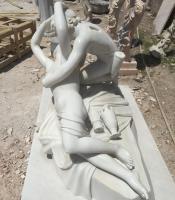 China Marble Psyche Revived by Kiss of Love Statue 200cm Customizable Stone Couple Sculpture for sale