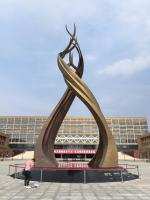 China Custom Stainless Steel Sculpture 4000mm Mirror Polish Outdoor Large Metal Art Statue for Garden Park Decoration for sale
