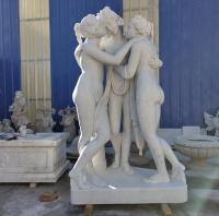China White Marble Three Lady Statue Stone Carving Figure Sculpture 200cm Custom Size for sale