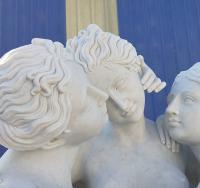 China White Marble Three Lady Statue Stone Carving Figure Sculpture 200cm Custom Size for sale