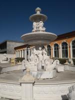 China White Marble Stone Carving Fountain Sculpture 350cm Custom Size for Garden Decoration for sale