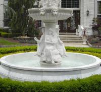 China Custom White Marble Stone Carving Statue Fountain 500cm Polished Finish for Garden Decoration for sale