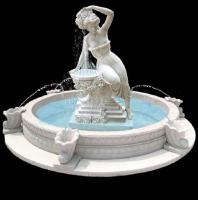China White Marble Garden Stone Fountain Carving Statue 500cm Customizable Polished Finish for sale