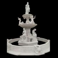 China White Marble Garden Stone Fountain Carving Statue 500cm Customizable Polished Finish for sale