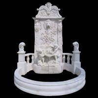 China Marble Garden Stone Wall Fountain Carving Statue 350cm Custom Size Water Feature for sale