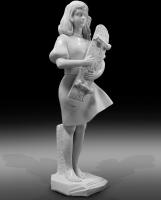 China Indoor Art Exhibition Marble Sculpture Beautiful Girl Stone Statue 130cm Custom Size for sale