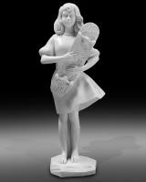 China Indoor Art Exhibition Marble Sculpture Beautiful Girl Stone Statue 130cm Custom Size for sale