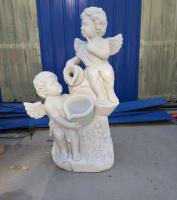 China Marble Garden Angel Boy Statue Hand Carved Sculpture 100cm Custom Size for sale