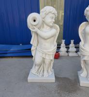 China Marble Garden Angel Boy Statue Hand Carved Sculpture 100cm Custom Size for sale