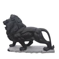China Custom Marble Stone Lion Statue Walking Lions Sculpture H140-210cm Polished Finish for sale