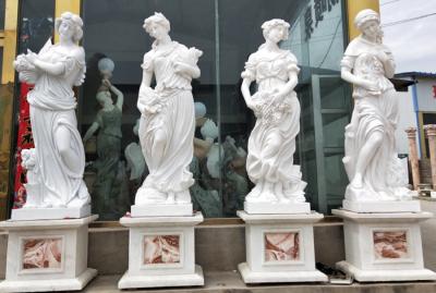 China Marble Four Season Garden Stone Statues Sculpture Set 60cm Tall Outdoor Decoration for sale