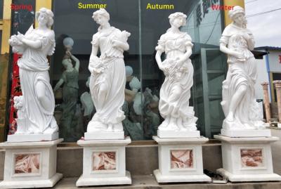 China Outdoor Garden Marble Stone Statue Four Season Sculpture Carving 120cm Height for sale