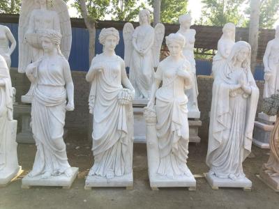 China Indoor Grace Lady Marble Sculpture Park Stone Statue Custom Size 150cm White Marble for sale
