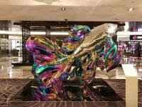 China Custom Colorful Painted Stainless Steel Statue Sculpture 3000mm for Garden Decoration for sale