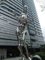 China Custom Stainless Steel Sculpture Mirror Polish 3000mm Art Metal Statue for Garden Decoration for sale