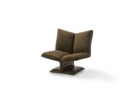 China Elegant Leather Accent Fabric Chair Modern Steel Leg for sale