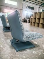 China Elegant Leather Accent Fabric Chair Modern Steel Leg for sale