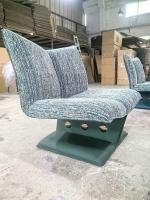 China Elegant Leather Accent Fabric Chair Modern Steel Leg for sale