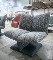 China Elegant Leather Accent Fabric Chair Modern Steel Leg for sale