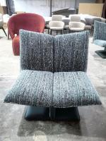 China Elegant Leather Accent Fabric Chair Modern Steel Leg for sale