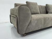 China 5 Seat L Shaped Woven Fabric Sectional Settee Removable Cushion for sale