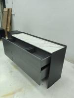 China Contemporary Marble Wood Coffee Table With Metal Accents 120cm X 60cm X 45cm for sale