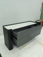 China Contemporary Marble Wood Coffee Table With Metal Accents 120cm X 60cm X 45cm for sale