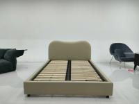 China Grey Fabric Minimalist Modern Bed Contemporary Metal Upholstered for sale
