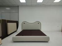 China Grey Fabric Minimalist Modern Bed Contemporary Metal Upholstered for sale