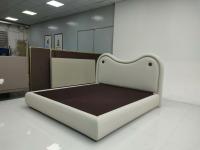 China Grey Fabric Minimalist Modern Bed Contemporary Metal Upholstered for sale