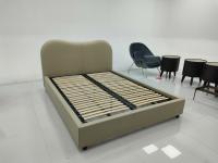 China Grey Fabric Minimalist Modern Bed Contemporary Metal Upholstered for sale