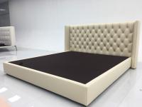 China Modern Minimalist Italian Bed Leather And Fabric Fusion for sale