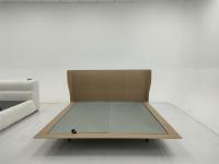 China Contemporary Grey Leather Platform Bed No Mattress High Density Sponge for sale
