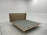 China Contemporary Grey Leather Platform Bed No Mattress High Density Sponge for sale