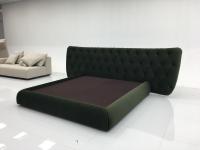 China High Density Sponge Upholstered Headboard Full Grain Leather Bed Frame For Bedroom for sale