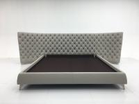 China High Density Sponge Upholstered Headboard Full Grain Leather Bed Frame For Bedroom for sale