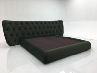 China High Density Sponge Upholstered Headboard Full Grain Leather Bed Frame For Bedroom for sale