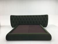 China High Density Sponge Upholstered Headboard Full Grain Leather Bed Frame For Bedroom for sale