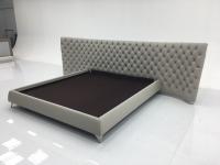 China High Density Sponge Upholstered Headboard Full Grain Leather Bed Frame For Bedroom for sale