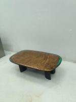 China Hotel Home Contemporary Marble And Wood Coffee Table With Metal Base for sale