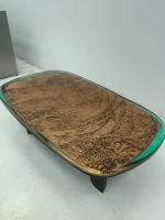 China Hotel Home Contemporary Marble And Wood Coffee Table With Metal Base for sale