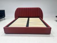 China Italian Designed Luxurious Leather Fabric Bed Modern Minimalist Masterpiece for sale