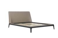 China Elegant Leather And Fabric Upholstered Bed Timeless Design For Home Hotel for sale