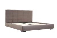 China Modern Italian Craftsmanship Luxury Fabric Bed With Leather Detailing for sale