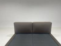 China Contemporary Leather Bed With Fabric Headboard Italian Luxury For Home And Hotel for sale