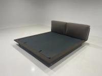 China Contemporary Leather Bed With Fabric Headboard Italian Luxury For Home And Hotel for sale