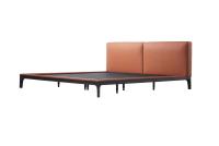 China Luxurious Italian Bed With Leather Fabric Finish Modern Comfortable for sale