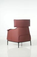 China Contemporary Leather Trimmed Fabric Chair For Living Room for sale