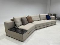China Modern High End Minimalist Italian Style Fabric Leather Sofa Stain Resistant for sale