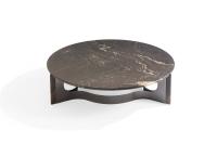 China Sleek Modern Minimalist Coffee Table Marble Wood Metal Sectional Wood Leg for sale